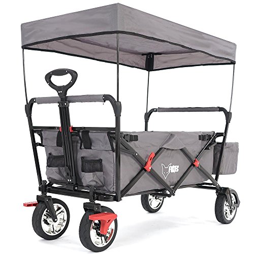 FUXTEC FX-CT500 Bollerwagen mit Dach und aus Holz
